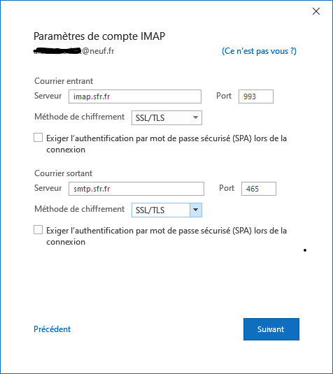 Résolu : Information sur les problèmes de serveur pop et im... - La ...