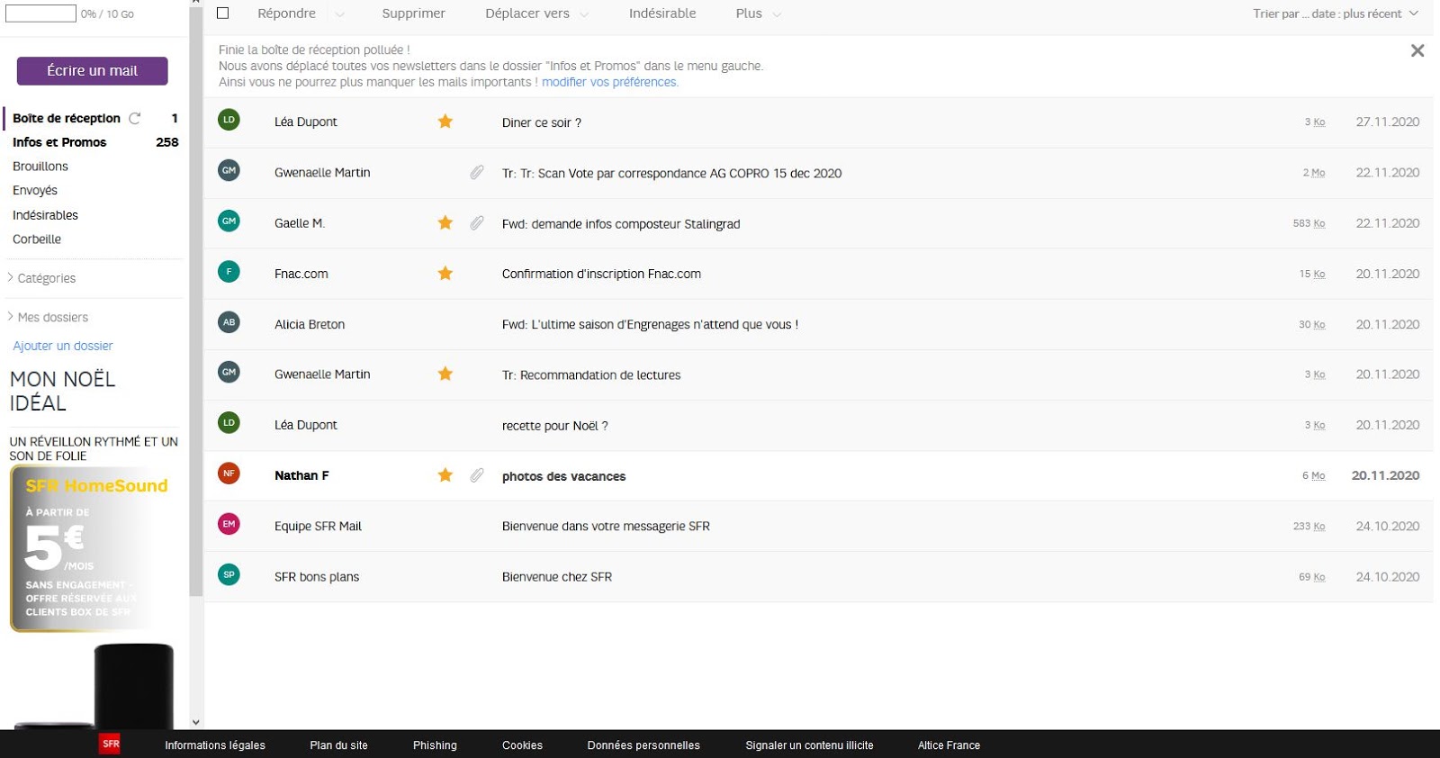 Le Webmail SFR a fait peau neuve