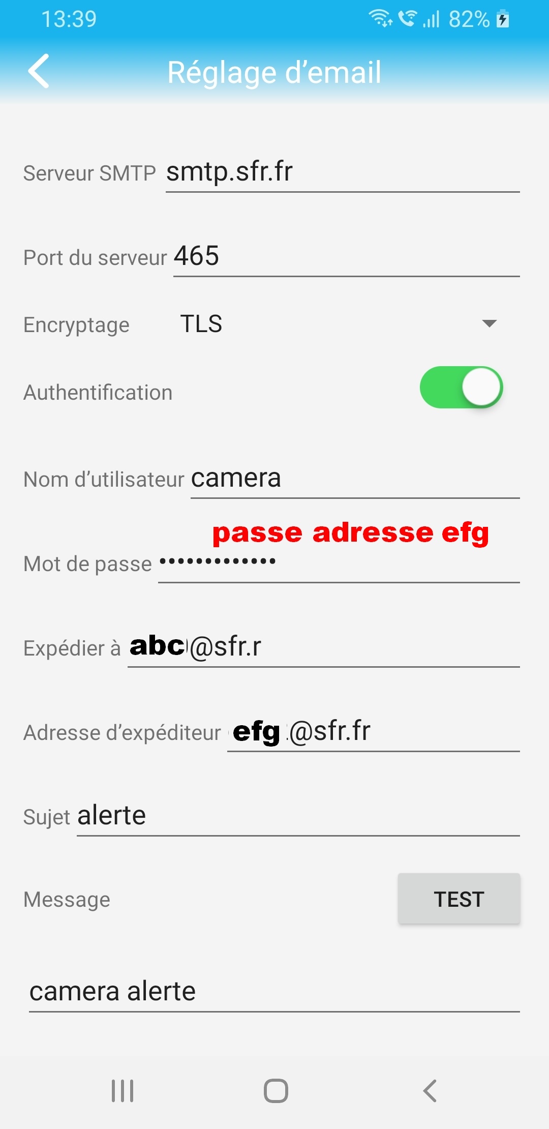 Résolu : caméra de surveillance problème configuration mail... - La ...