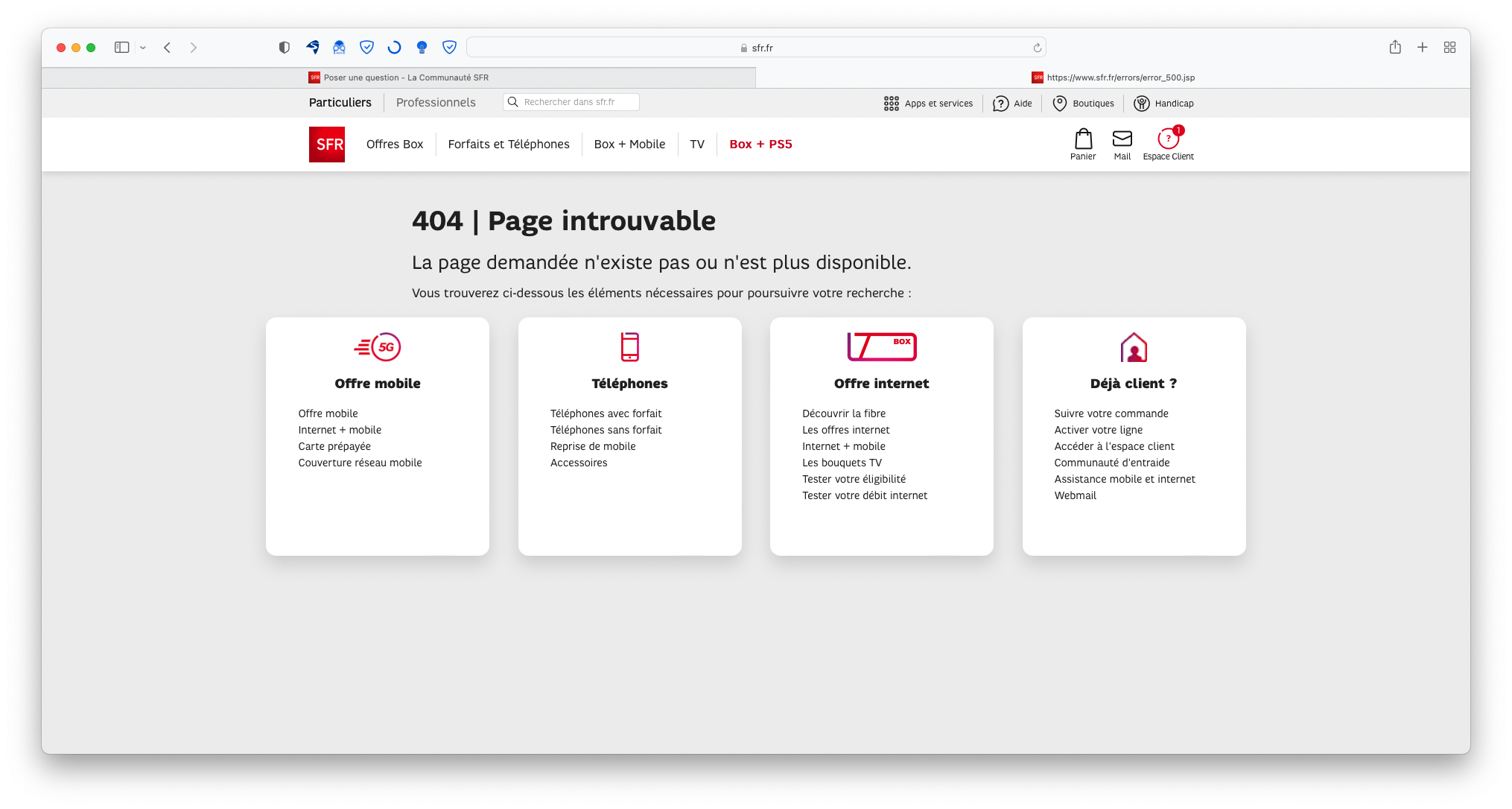 Espace client... Buggué - La Communauté SFR