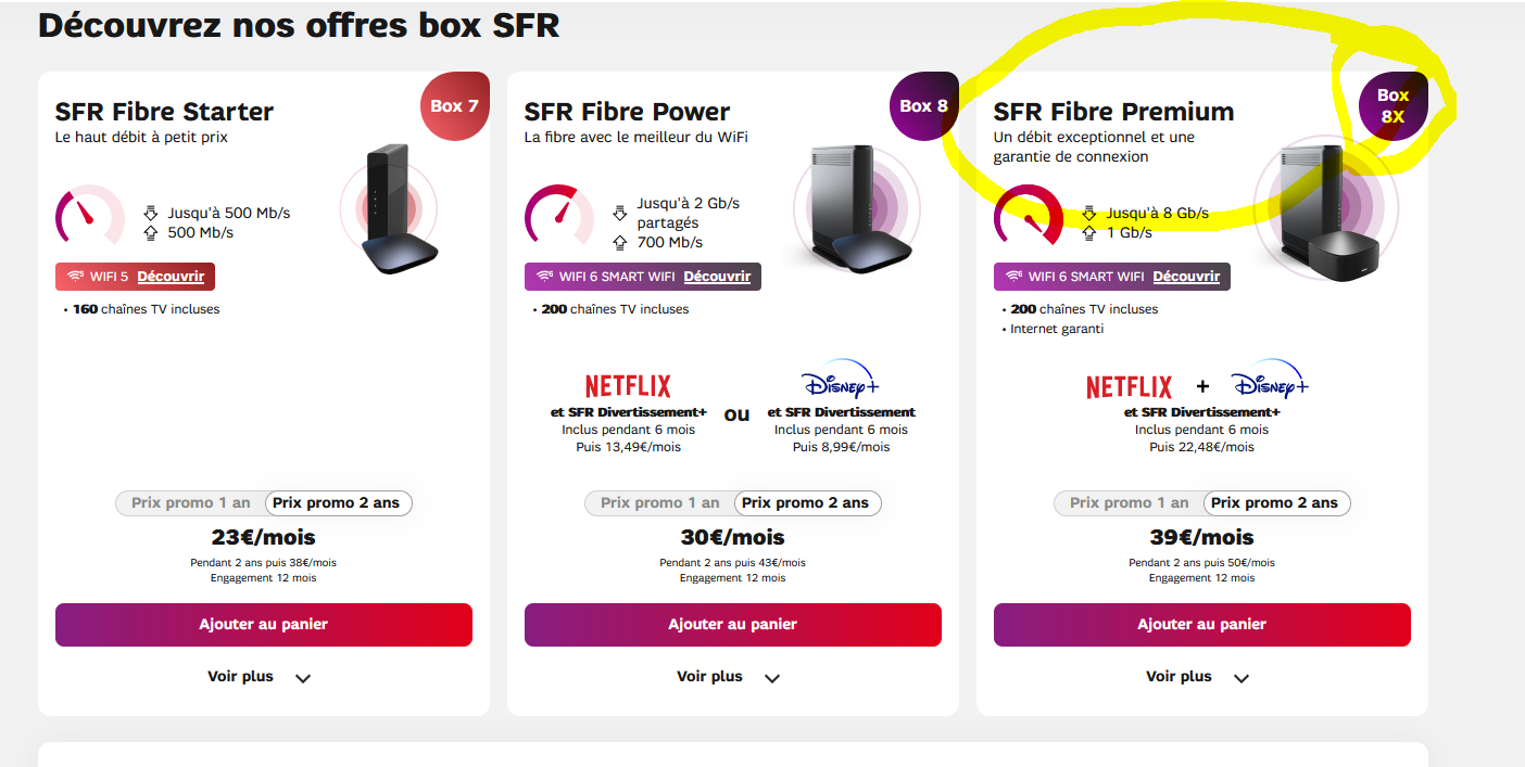 Résolu : SFR BOX 8 FIBRE vs SFR BOX 8X FIBRE, service clien... - La ...