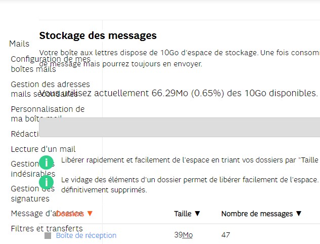 Résolu : tri des mails par taille - La Communauté SFR