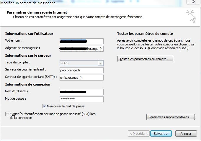 Serveurs messagerie POP/SMTP Orange bloqués via Bo... - La Communauté SFR
