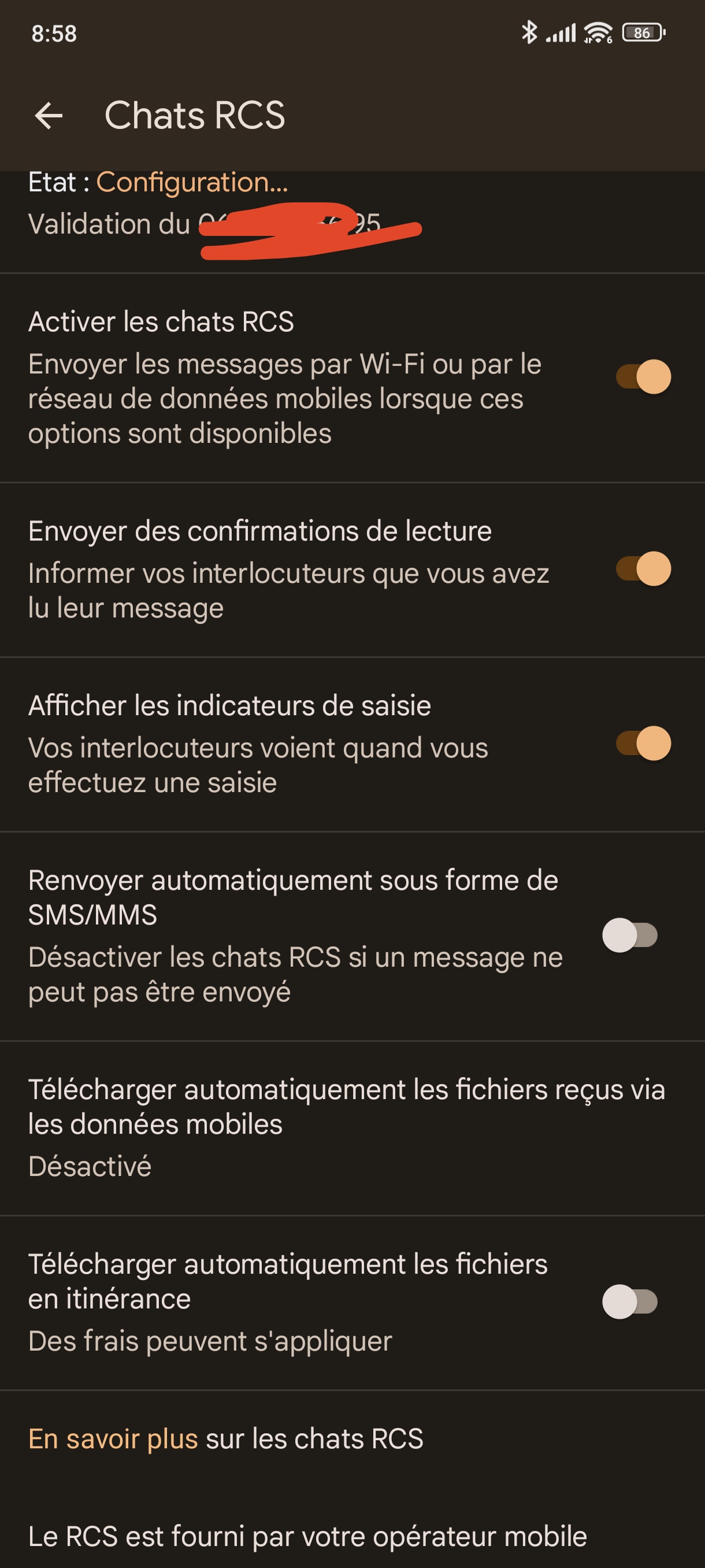 Résolu : Chat RCS État configuration - La Communauté SFR