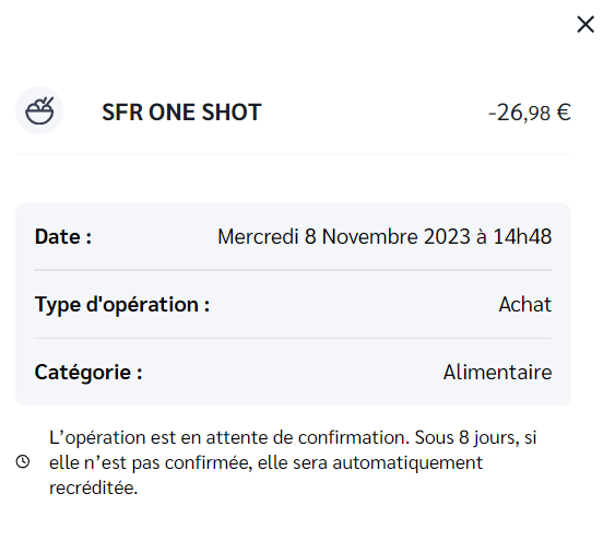 Résolu : qu'est ce que l'intitulé SFR ONE SHOT sur relevé b... - La Communauté SFR