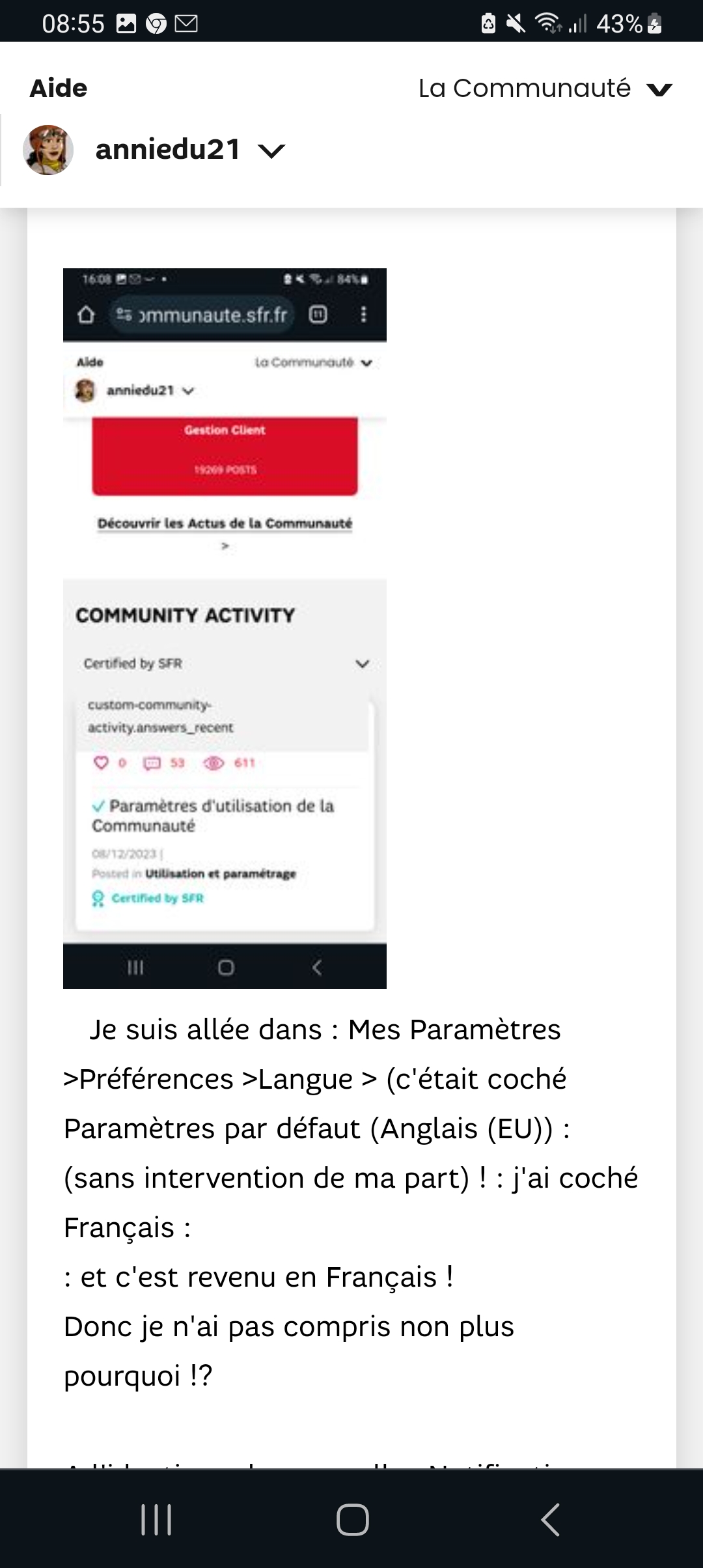 Résolu : La COMMUNAUTE ou THE COMMUNITY ? - La Communauté SFR