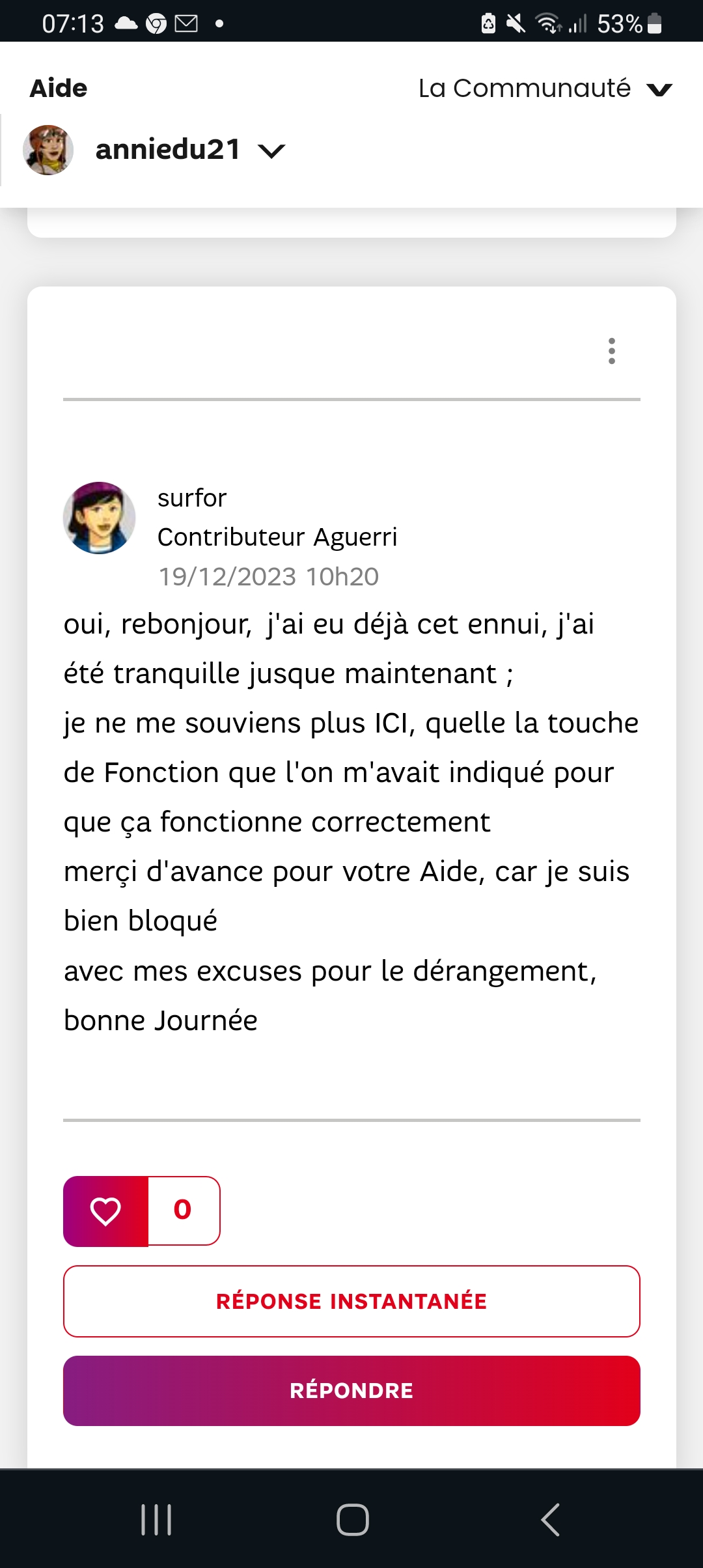 bonjour, excusez moi encore, je ne peux plus édite... - La Communauté SFR
