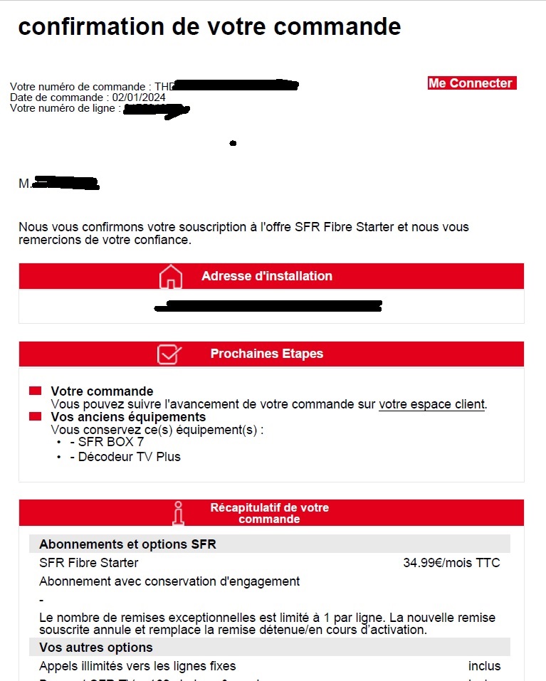 Offre fibre commandé 1go raccordé en 500mo - La Communauté SFR